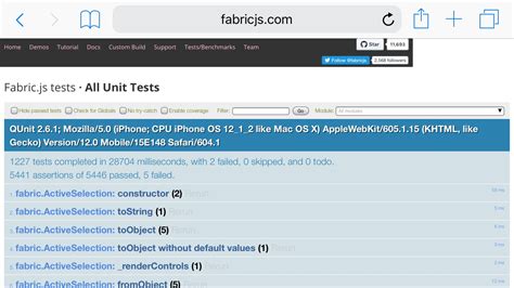 Unit Test Fail At Iphone · Issue 5469 · Fabricjsfabricjs · Github