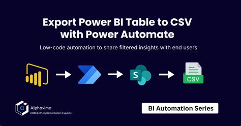 Export Power Bi Table To Csv Using Power Automate Alphavima