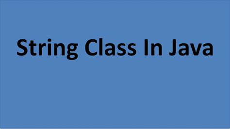 String Class In Java part 3 - YouTube