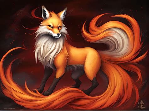 Orange Fox Long Tail 3d Art Ai Background Orange Fox Fox Long Tail