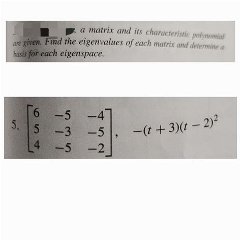 Answered A Matrix And Its Characteristic Bartleby