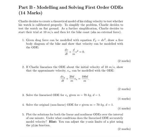 Solved Part B Modelling And Solving First Order Odes 14