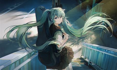 X Resolution Green Hair Hatsune Miku Vocaloid X Resolution Wallpaper