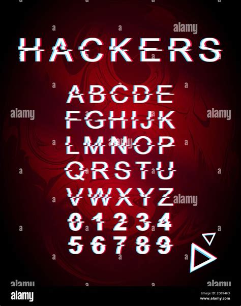 Hackers Glitch Font Template Stock Vector Image And Art Alamy