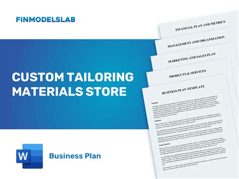 Craft Your Custom Tailoring Business Plan With Our Template
