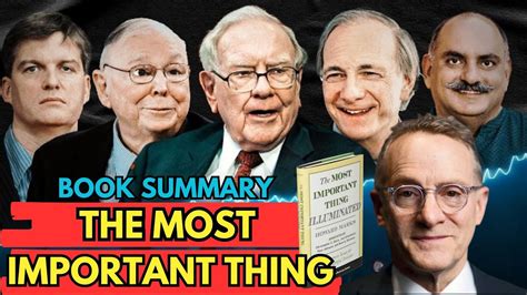 The Most Important Thing By Howard Marks Book Summary Audiobook Youtube