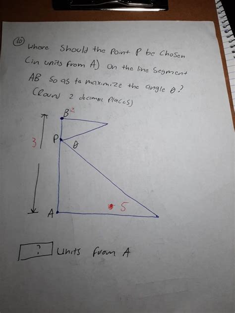 Solved Where Should The Point P Be Chosen In Units From Chegg Com