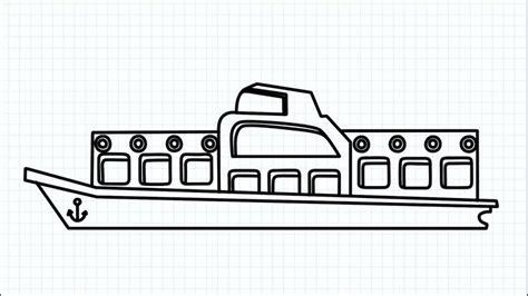 How To Draw A Ship Cruise Ship Drawing Easy Drawing Tutorials