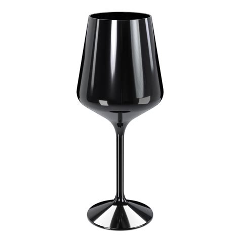16 Oz Stemmed Plastic Wine Glasses 6 Count Black Yom Tov Settings