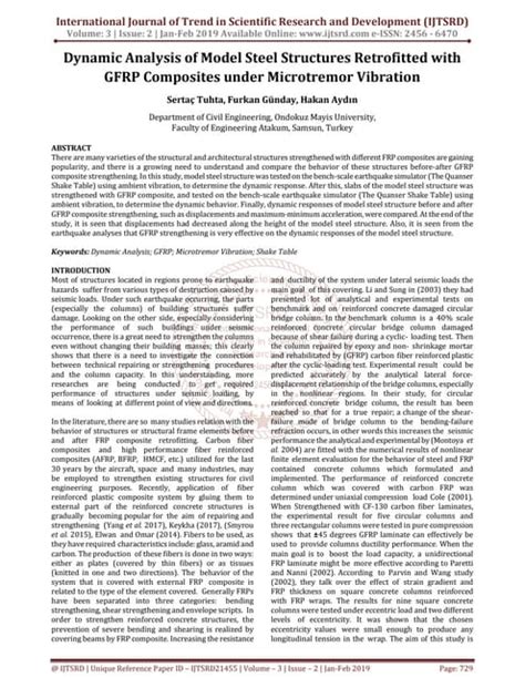 Dynamic Analysis Of Model Steel Structures Retrofitted With Gfrp