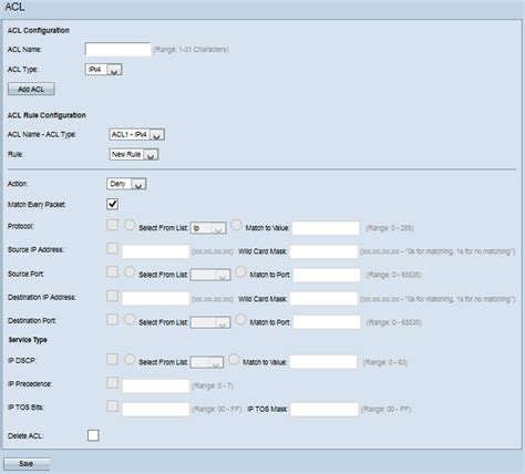 Configuración De La Lista De Control De Acceso Acl Basada En Ipv4 E