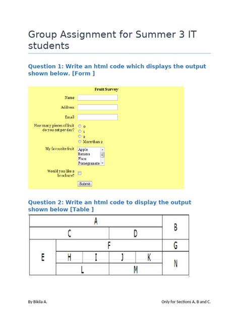 Html Assignment Pdf