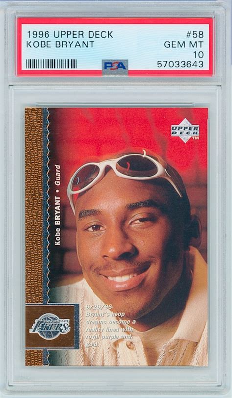 Kobe Bryant 1996 Upper Deck 58 Base Price Guide Sports Card Investor