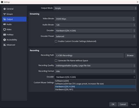 obs av1 hardware encoder r intelarc