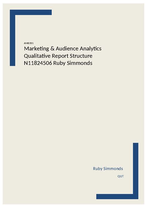 5 Part 3 Qualitative Project Report Write Up Guide V1 1 Amb Marketing And Audience Analytics