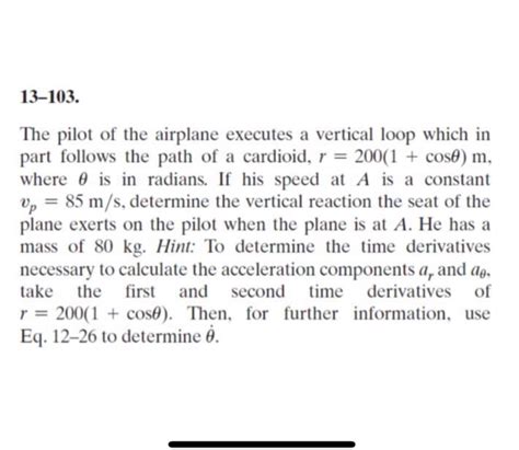 solved 13 103 the pilot of the airplane executes a vertical