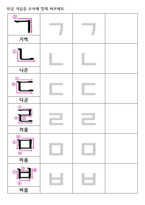 한글 자음순서 Idioma Coreano ᄀ ᄀ 기역 ᄂ ᄂ 니은 ᄃ ᄃ 디귿 ᄅ ᄅ 리을 ᄆ ᄆ 미음 ᄇ ᄇ 비읍 한글