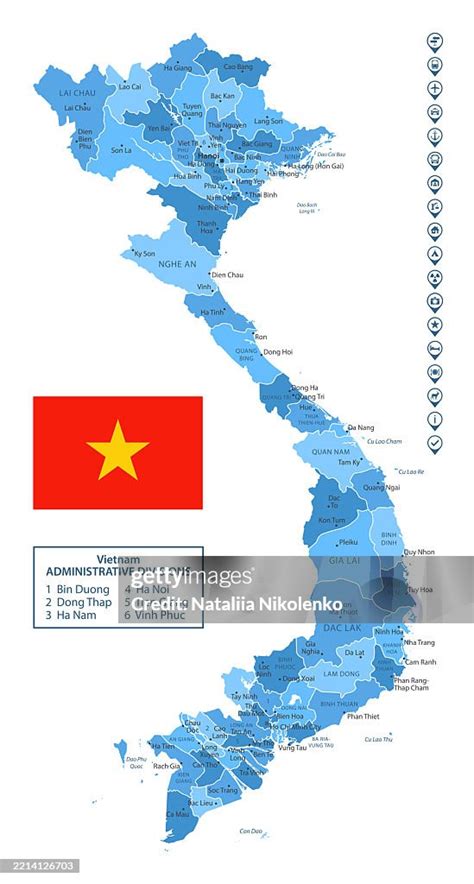Vietnam Detailed Map With Regions Cities Country Flag And Infographic