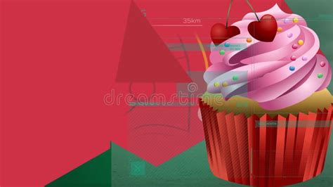 Animation Of Scan Scoping Over Cupcake Stock Footage Video Of Community Generated 256507642