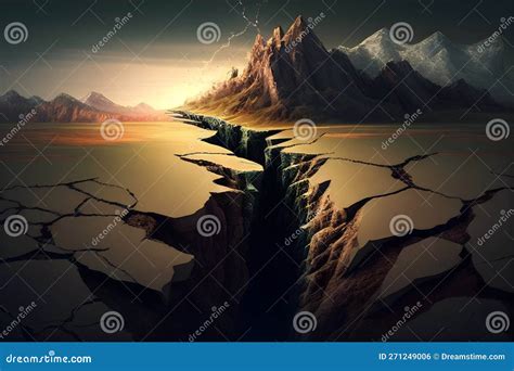 tectonic plate shift and tectonic fault concept generative ai stock