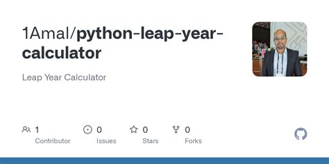 Github 1amalpython Leap Year Calculator Leap Year Calculator