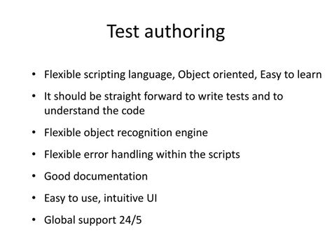 Ppt Requirements For A Ui Test Framework Powerpoint Presentation Free Download Id 3015467