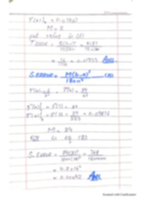 Solution Error In Integrals Using Simpson S And Trapzoidal Rule For