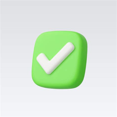 3d Realistic Check Mark Button 49563280 Vector Art At Vecteezy