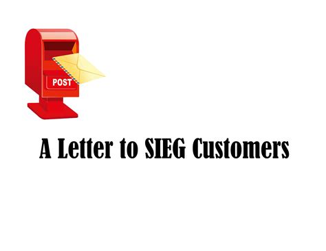 Sieg A Letter To Sieg Customers