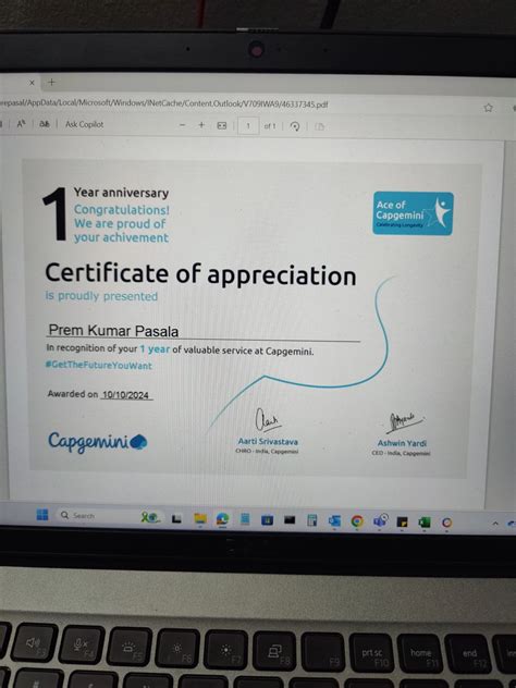 Prem Kumar On Linkedin Capgemini Powerbi Dataanalytics Grateful 1yearanniversary…