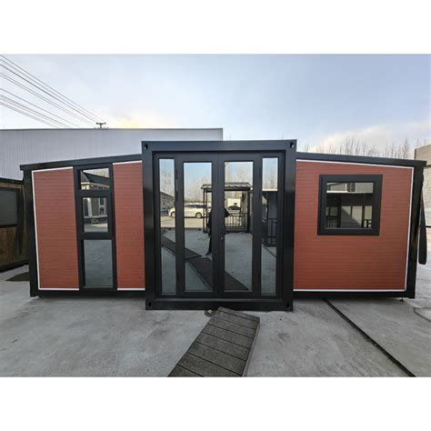 Red Exterior Cladding 20ft Expandable Container House Modular Homes