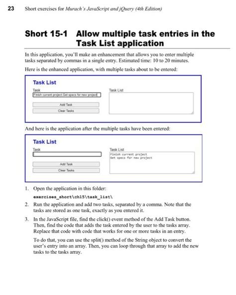 Solved 23 Short Exercises For Murach S JavaScript And JQuery Chegg