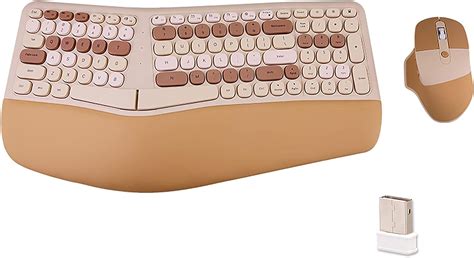 Amazon Com Wireless Ergonomic Keyboard And Mouse Combo With PU Wrist Rest Carpal Tunnel