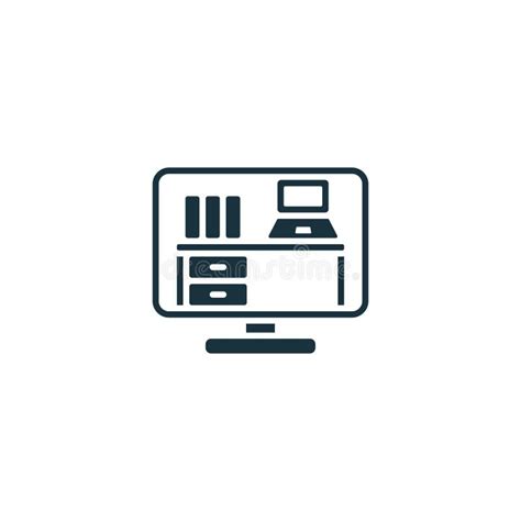 Virtual Workspace Icon Monochrome Simple Remote Work Icon For Templates Web Design And