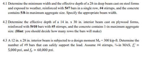 Solved Determine The Minimum Width And The Effective Chegg