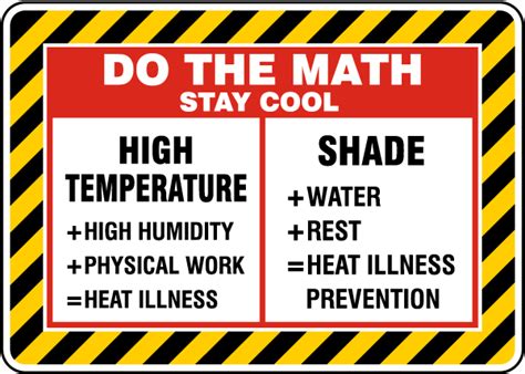Stay Cool Heat Illness Prevention Sign Get 10 Off Now