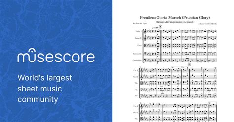 Preußens Gloria Marsch Johann Gottfried Piefke Strings Only Sheet