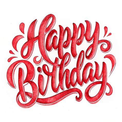 Premium Photo Happy Birthday Hand Drawn Text Phrase Calligraphy