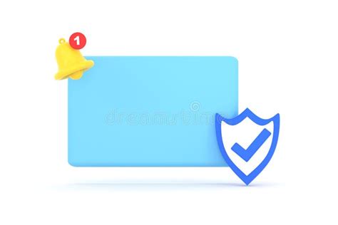 Empty Reminder Pop Up Notification Bell Icon With Shield Check Mark