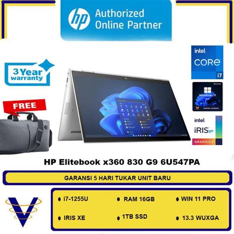 Jual Laptop HP Elitebook X360 830 G9 I7 1255U 16GB 1TBSSD IRIS XE 13WUXGA Di Seller VORTEXINDO