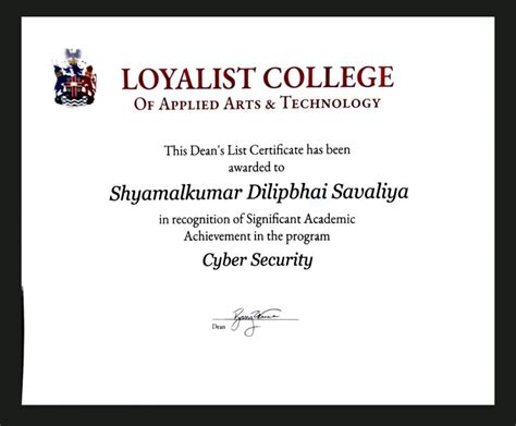 Completed Cyber Security Course At Loyalist College Shyamal Savaliya Posted On The Topic