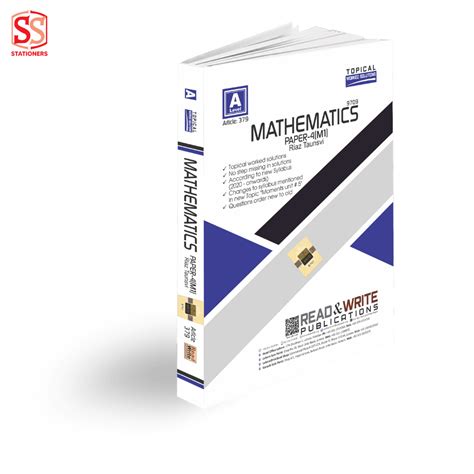 A Level Mathematics Paper 4 M1 Topical Worked Solutions 379 Ss Stationers