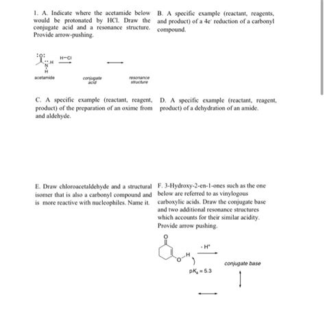 solved 1 a indicate where the acetamide below b a