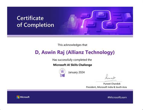 aswin raj d on linkedin successfully completed microsoft ai skill