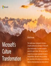 Microsoft Module 3 Task 3 Model Answer Pdf Model Answer Microsoft S Culture Transformation