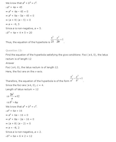 Conic Sections Class 11 Mathematics Ncert Solutions