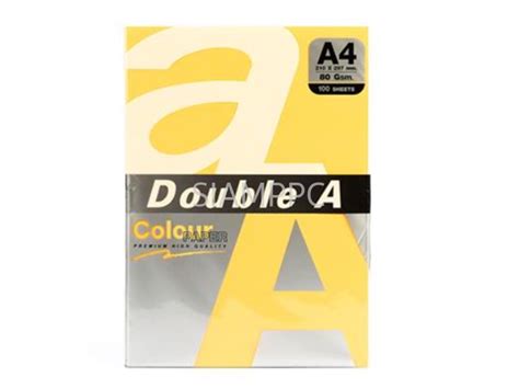 กระดาษสีถ่ายเอกสาร A4 80แกรม ส้ม แพ็ค100แผ่น Double A