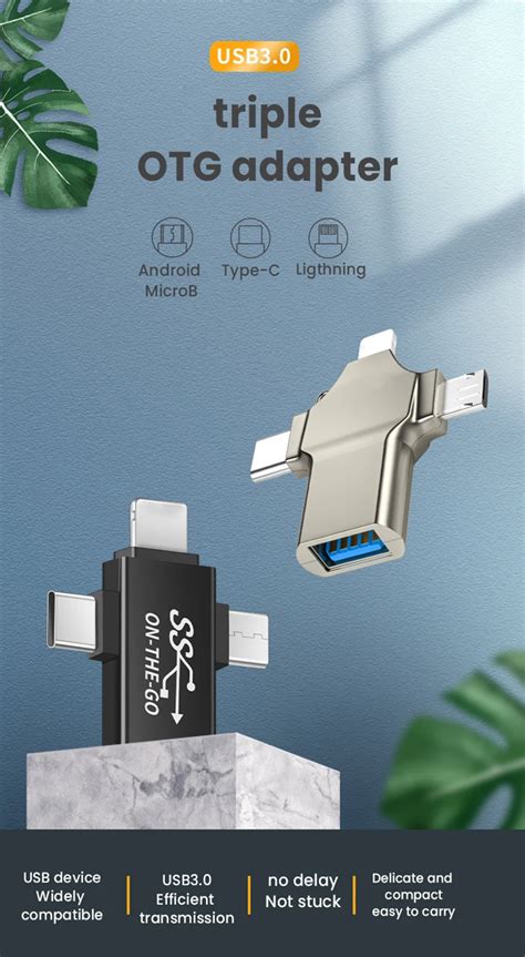 In Mobile Phone Otg Adapter For Lightning Usb C Usb Micro To Usb Otg Adapter Converter
