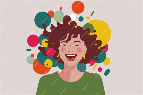 Premium Vector Happy Smiling Woman In Love Happy Smiling Joyful Young