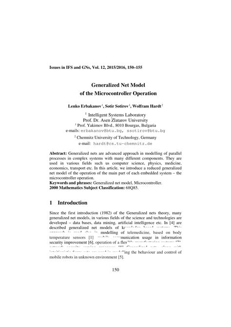 pdf generalized net model of the microcontroller operation